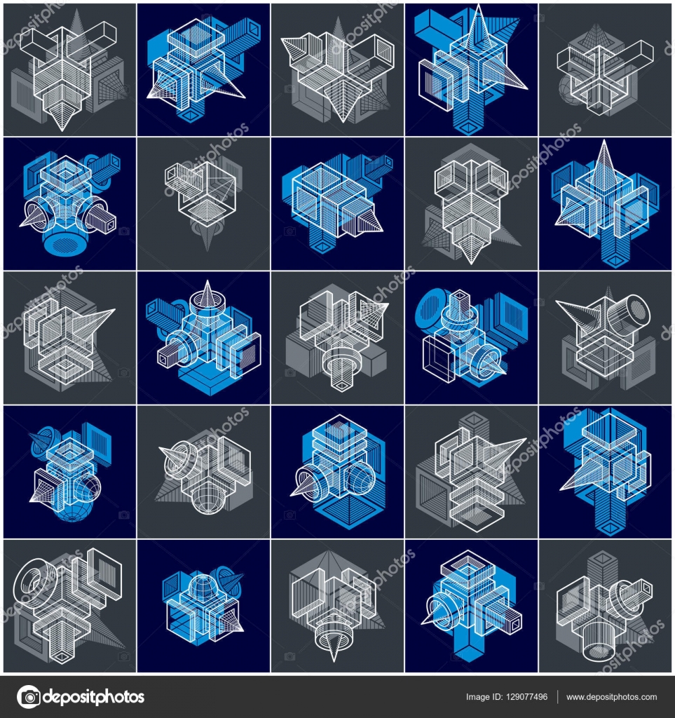 Abstract isometric shapes set Stock Vector Image by ©Ostapius #129077496