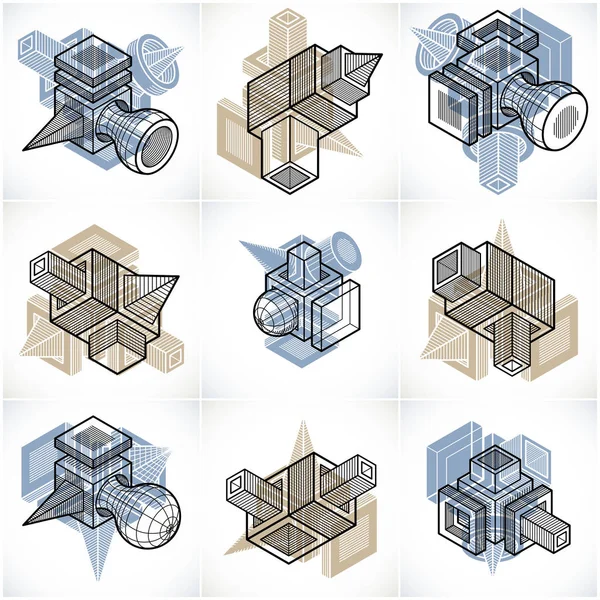 Engineering abstract geometric shapes set Stock Vector Image by ...