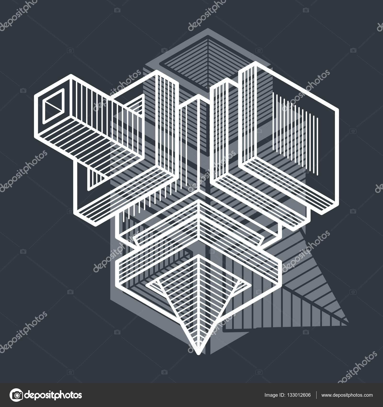 Engineering three dimensional construction Stock Vector Image by ...