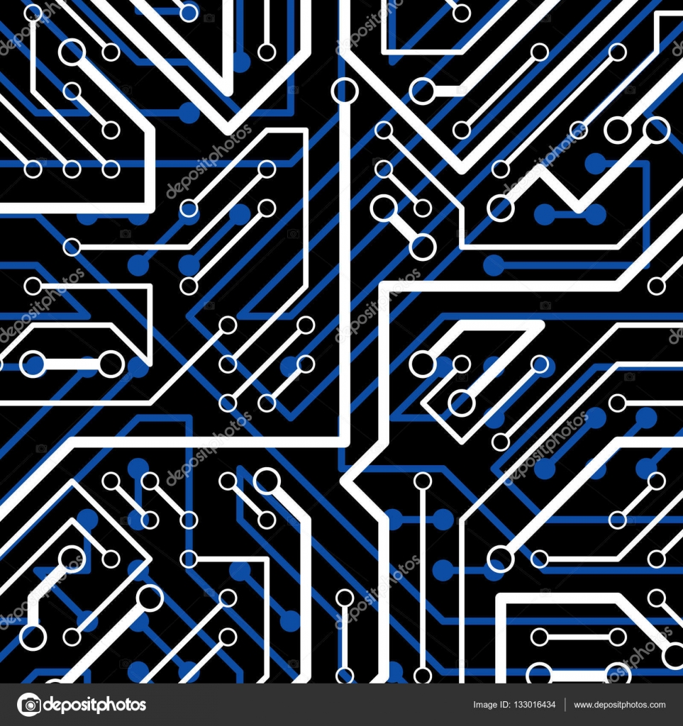 Electronic pattern with microchip scheme — Stock Vector © Ostapius ...