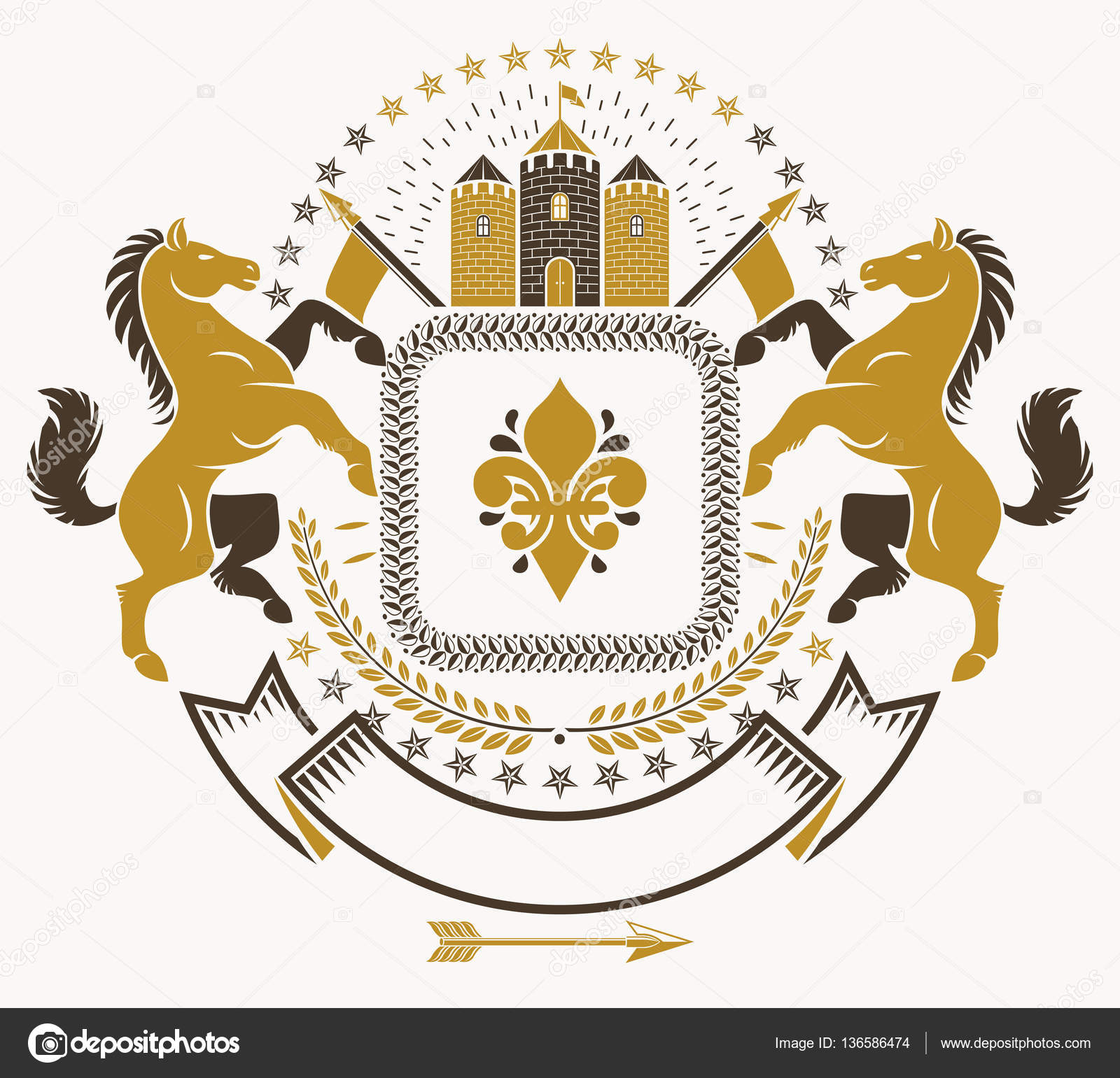 Vintage heraldic emblem Stock Vector Image by ©Ostapius #136586474