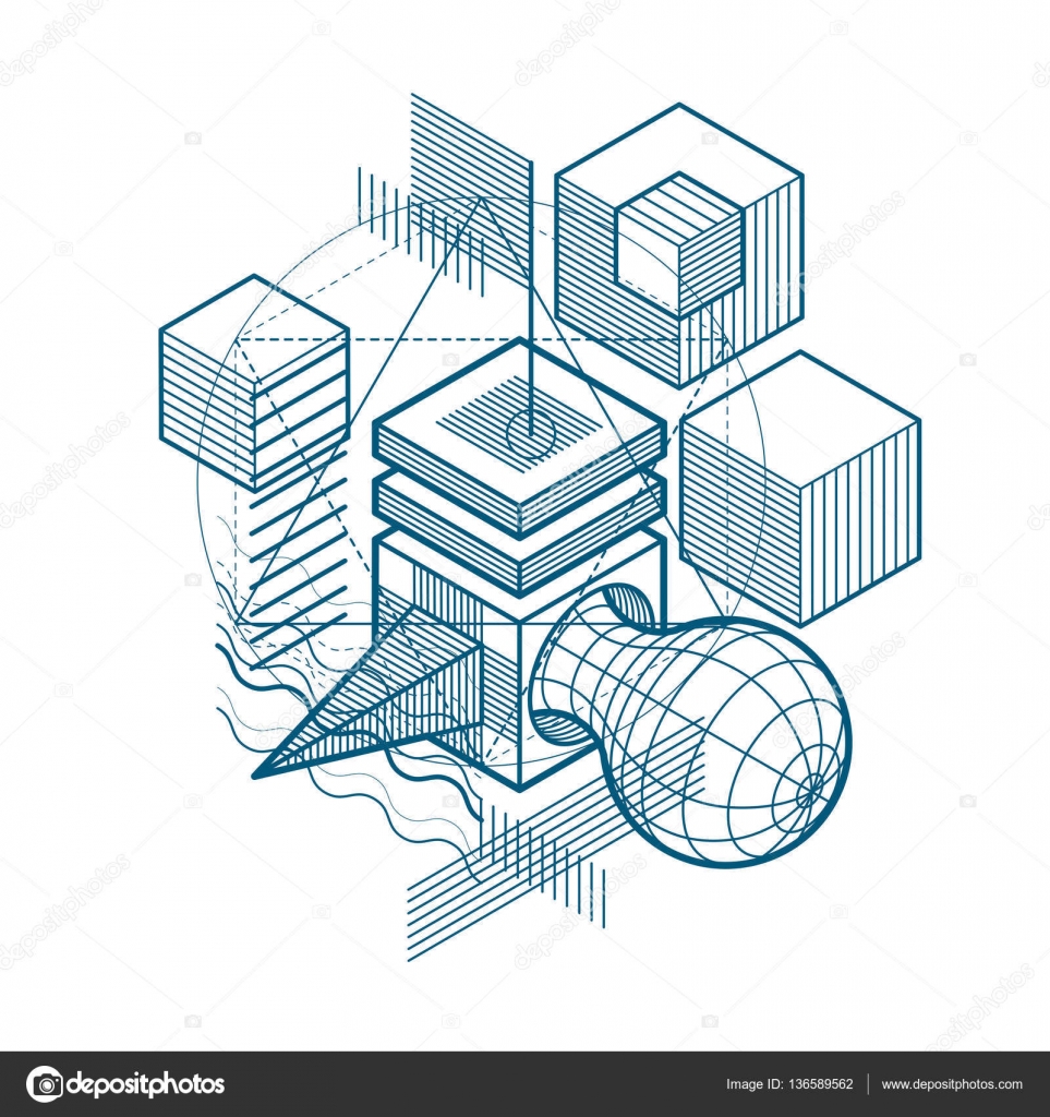 Engineering three dimensional construction Stock Vector Image by ...