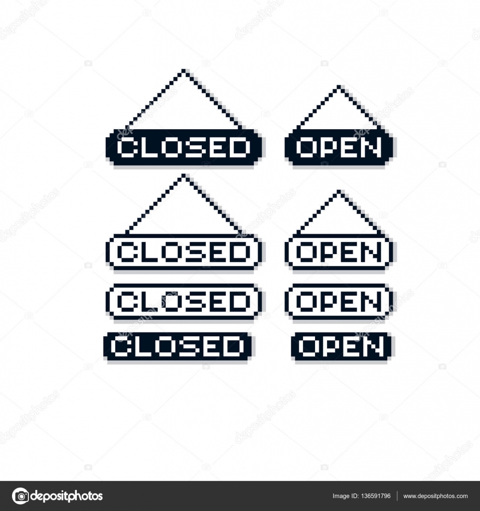 Closed and open pixel icons Stock Vector Image by ©Ostapius #136591796