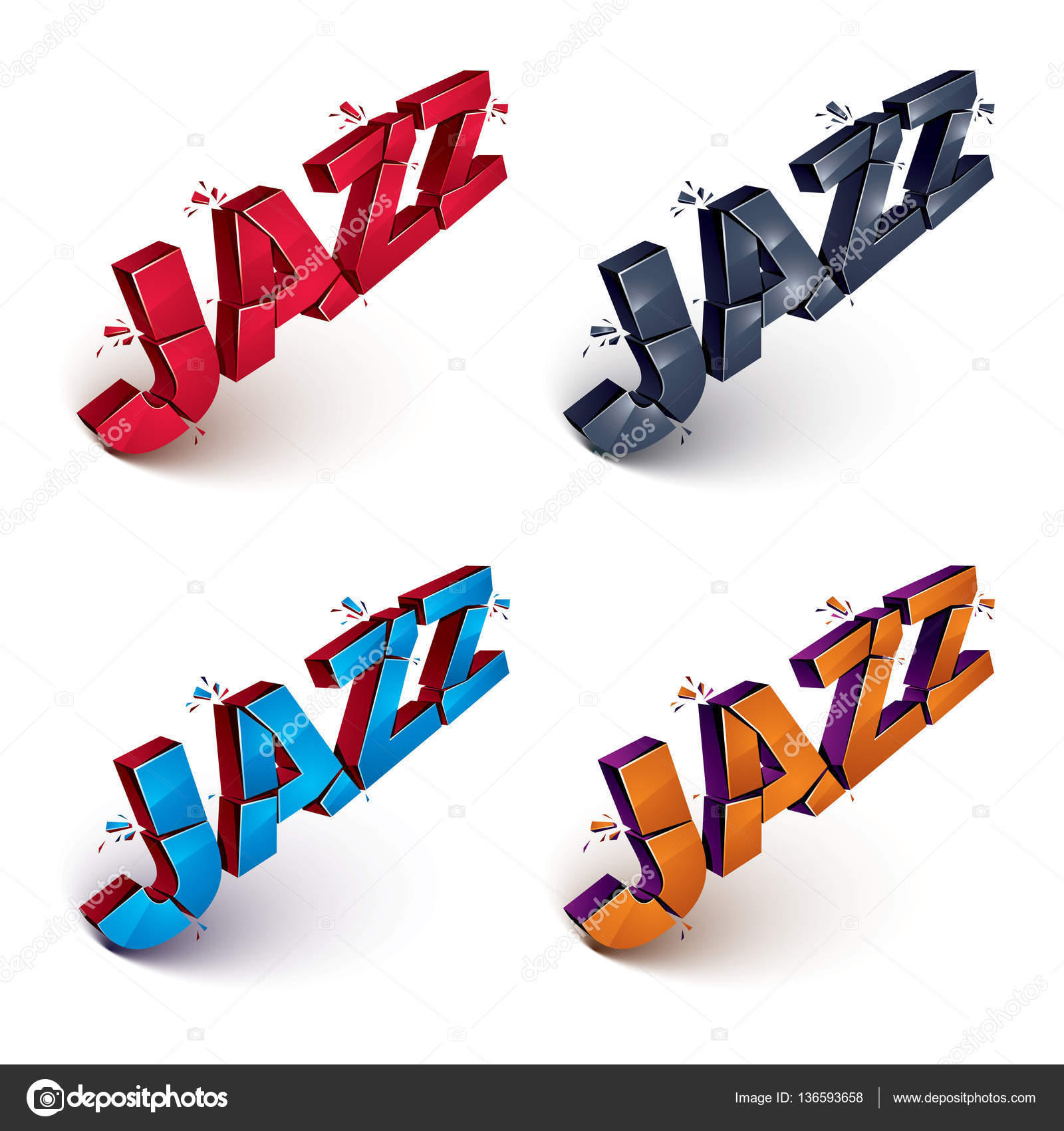 Collection of 3d shattered jazz word Stock Vector Image by ©Ostapius ...