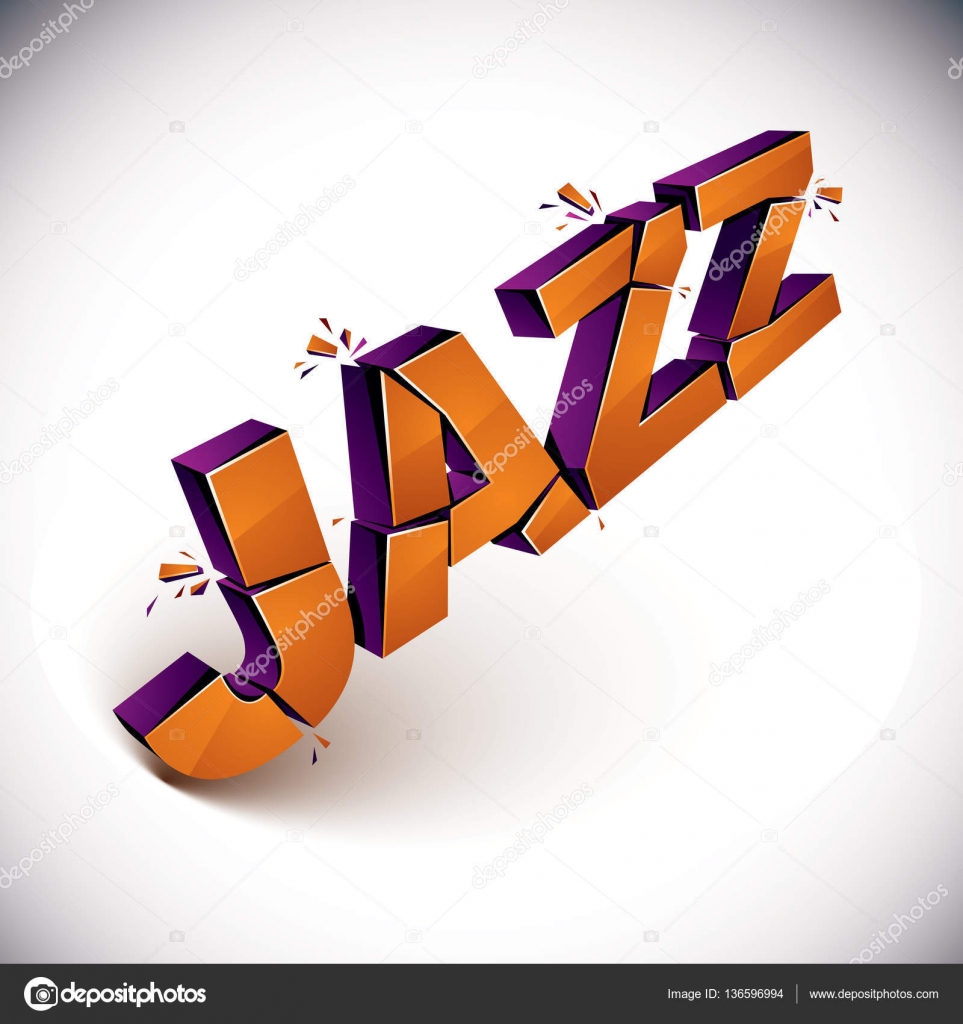 3d shattered jazz word Stock Vector by ©Ostapius 136596994
