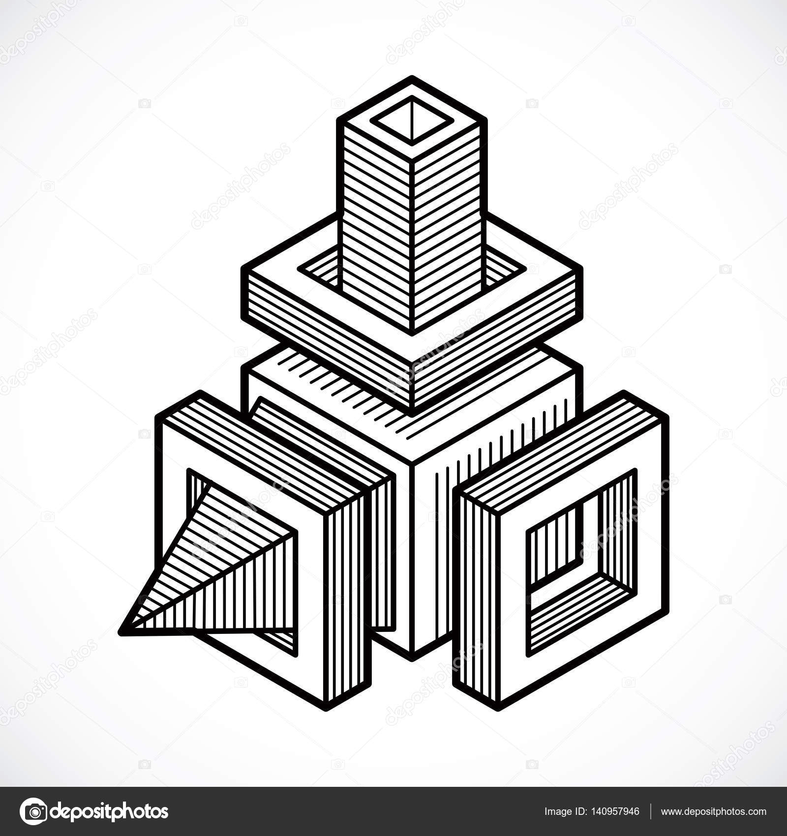 Isometric mesh shapes and figures Stock Vector Image by ©Ostapius ...