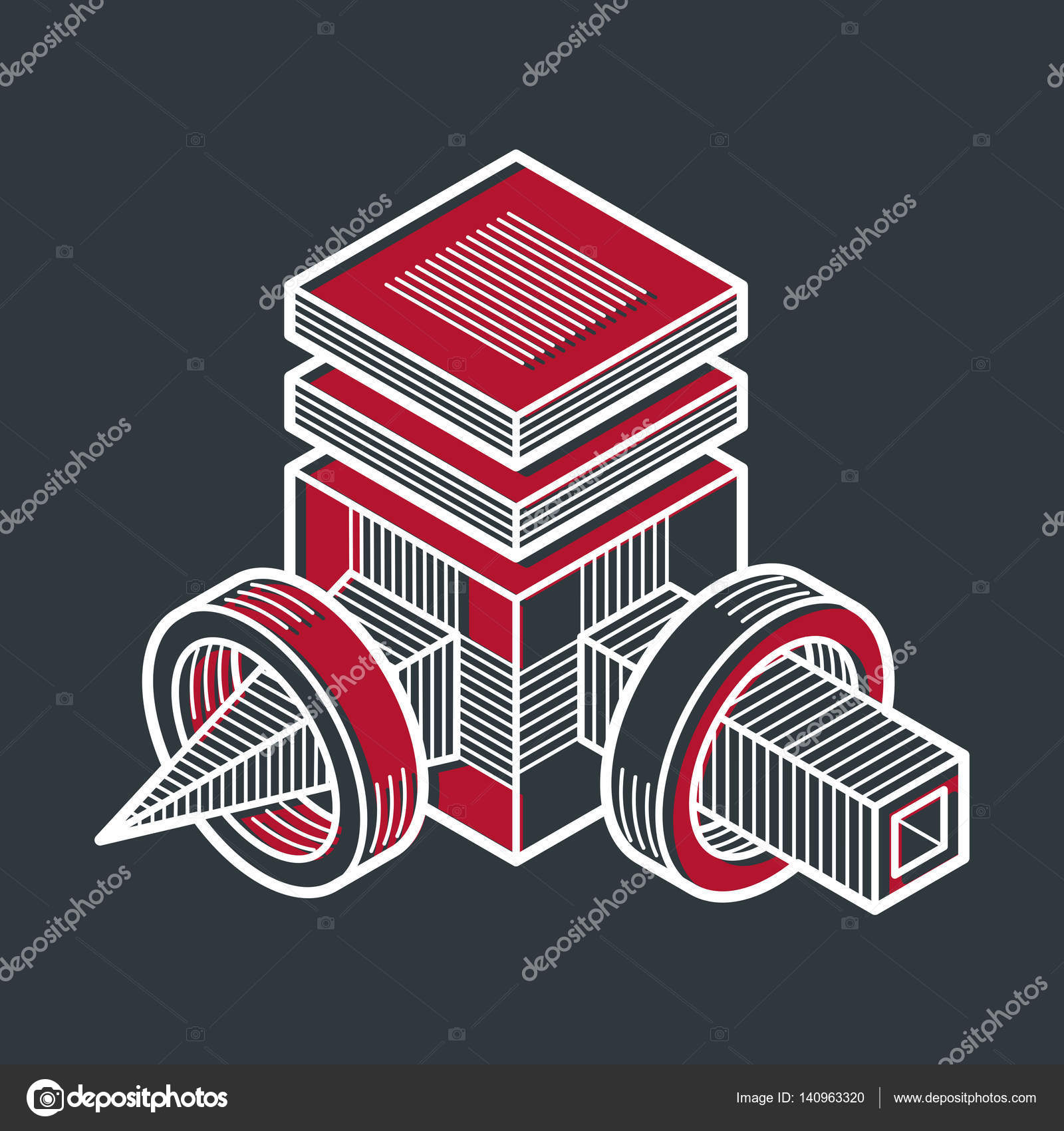 Isometric mesh shapes and figures Stock Vector by ©Ostapius 140963320