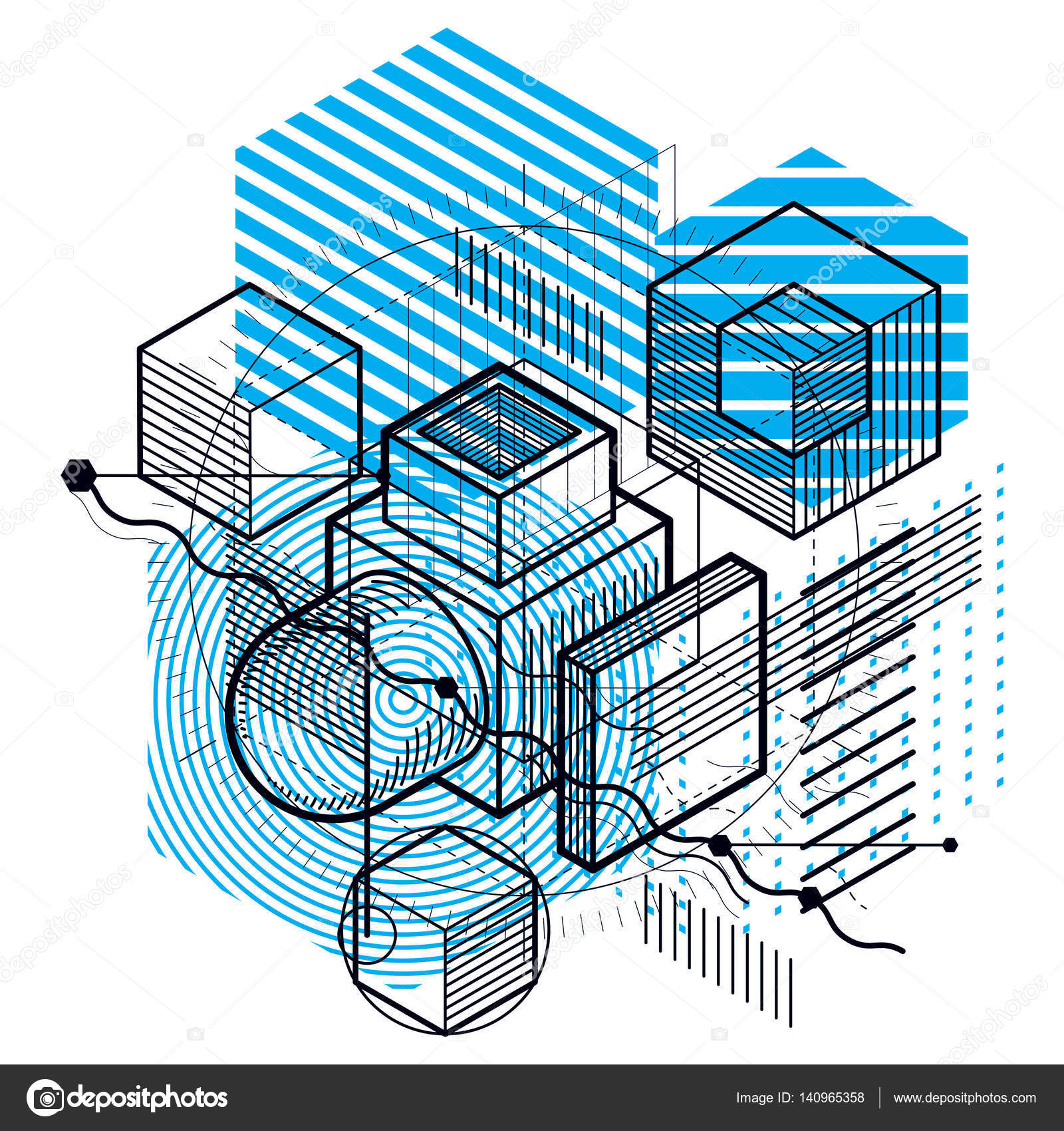 Formas y figuras de malla isométrica Vector de stock #140965358 de ...