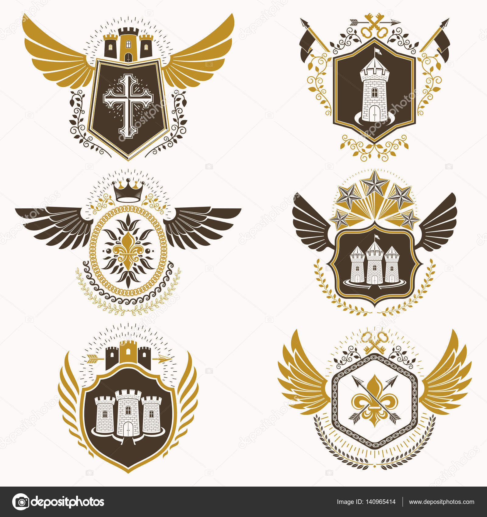 Heraldic emblem icon Stock Vector by ©Ostapius #140965414