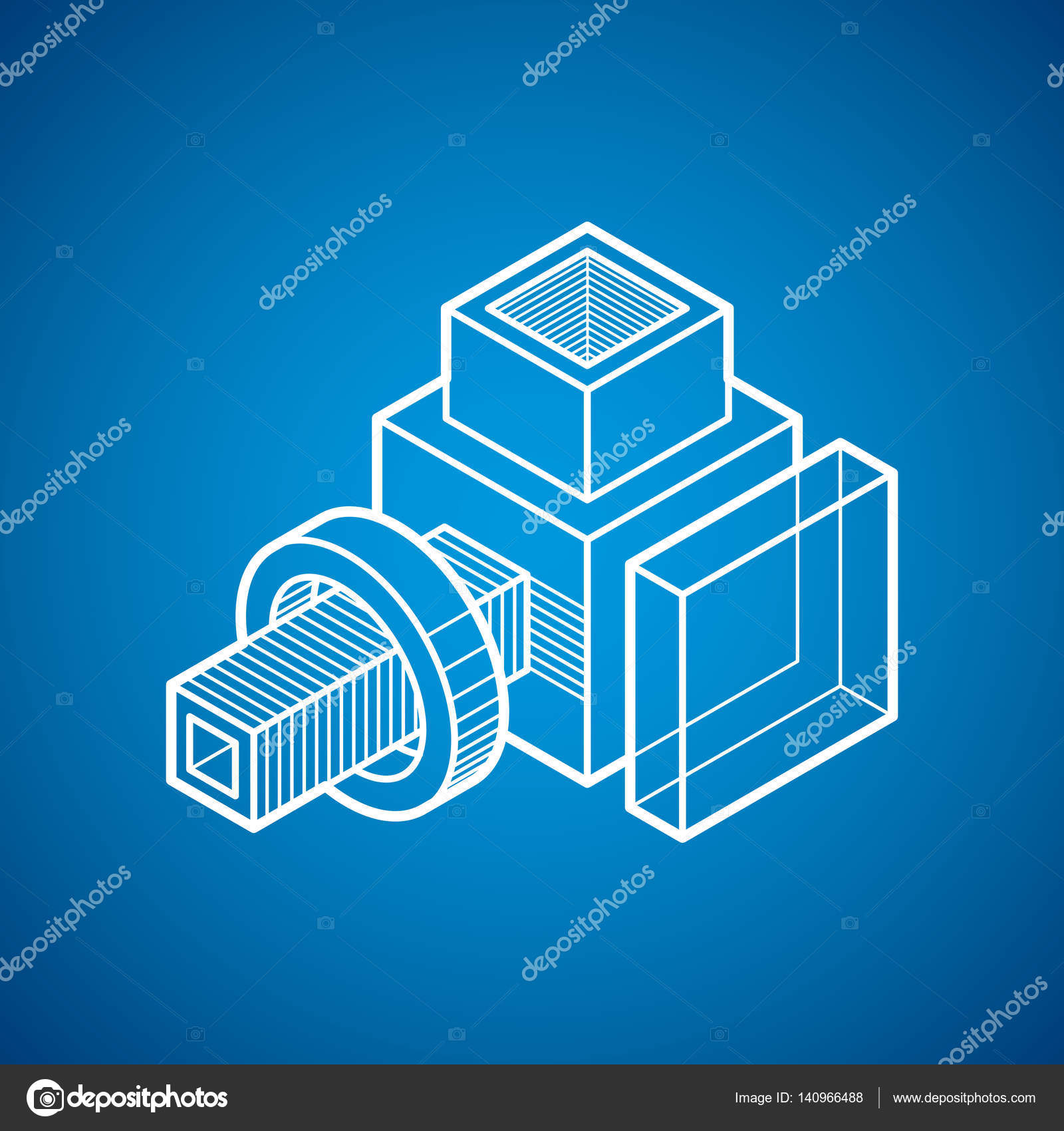 Isometric mesh shapes and figures Stock Vector by ©Ostapius 140966488