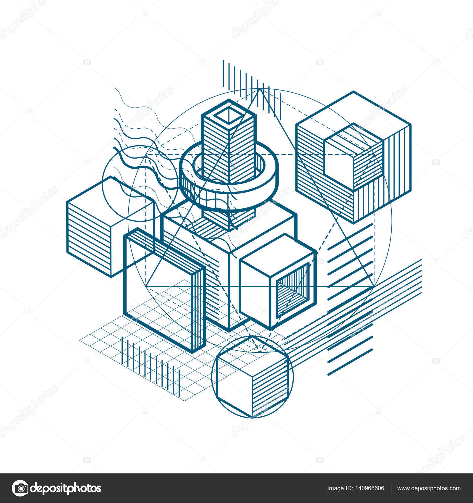 Isometric mesh shapes and figures Stock Vector by ©Ostapius 140966606