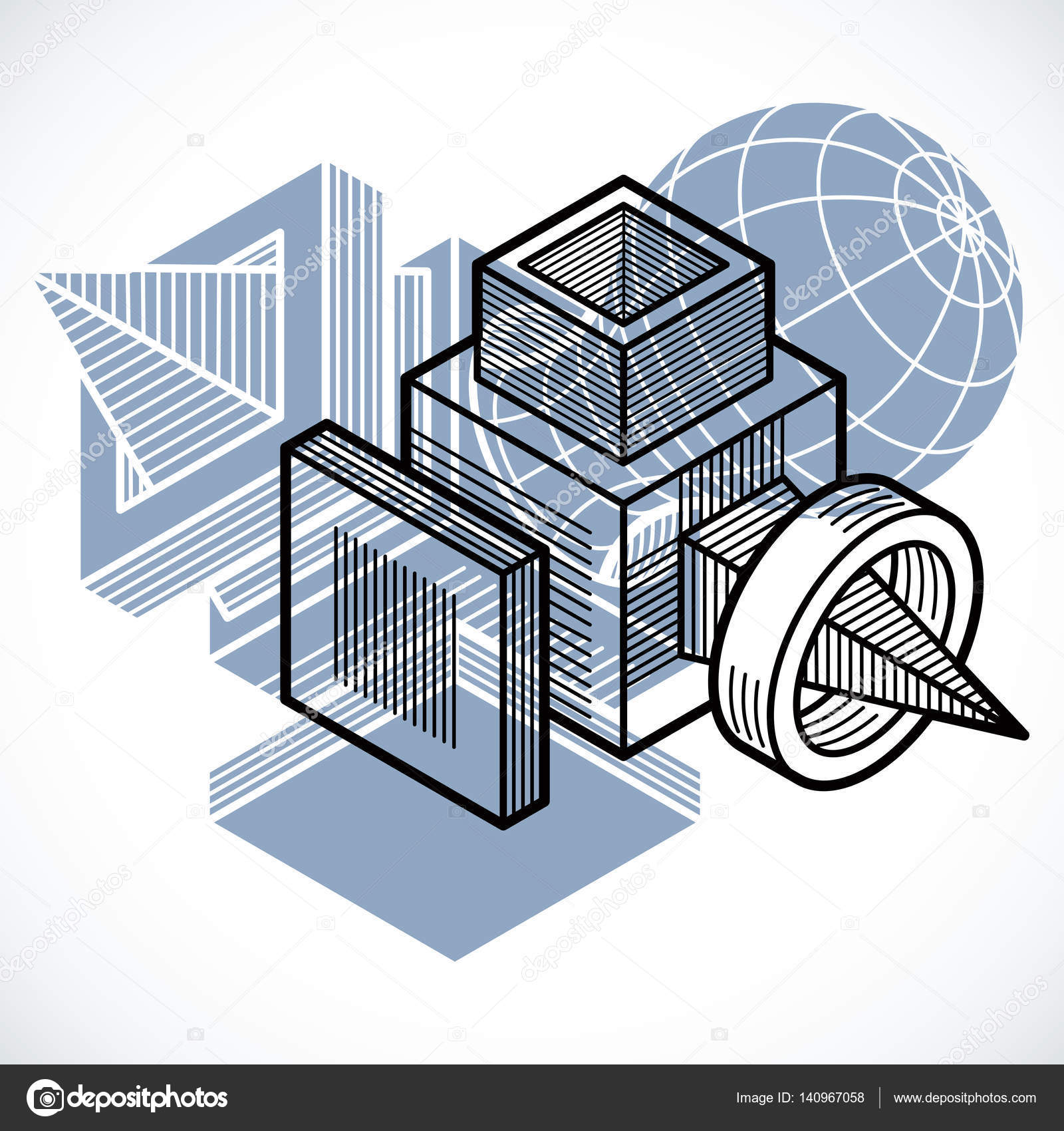 Isometric mesh shapes and figures Stock Vector by ©Ostapius 140967058