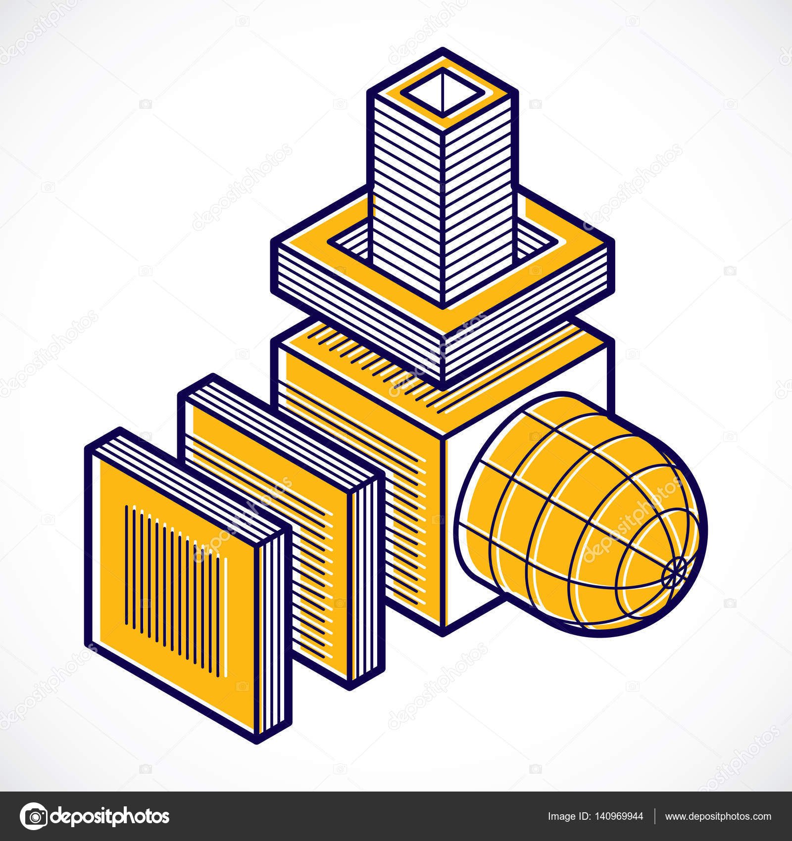 Isometric mesh shapes and figures Stock Vector by ©Ostapius 140969944