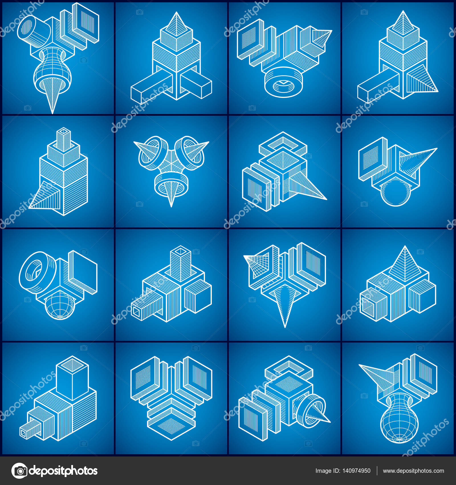 Isometric mesh shapes and figures Stock Vector Image by ©Ostapius ...