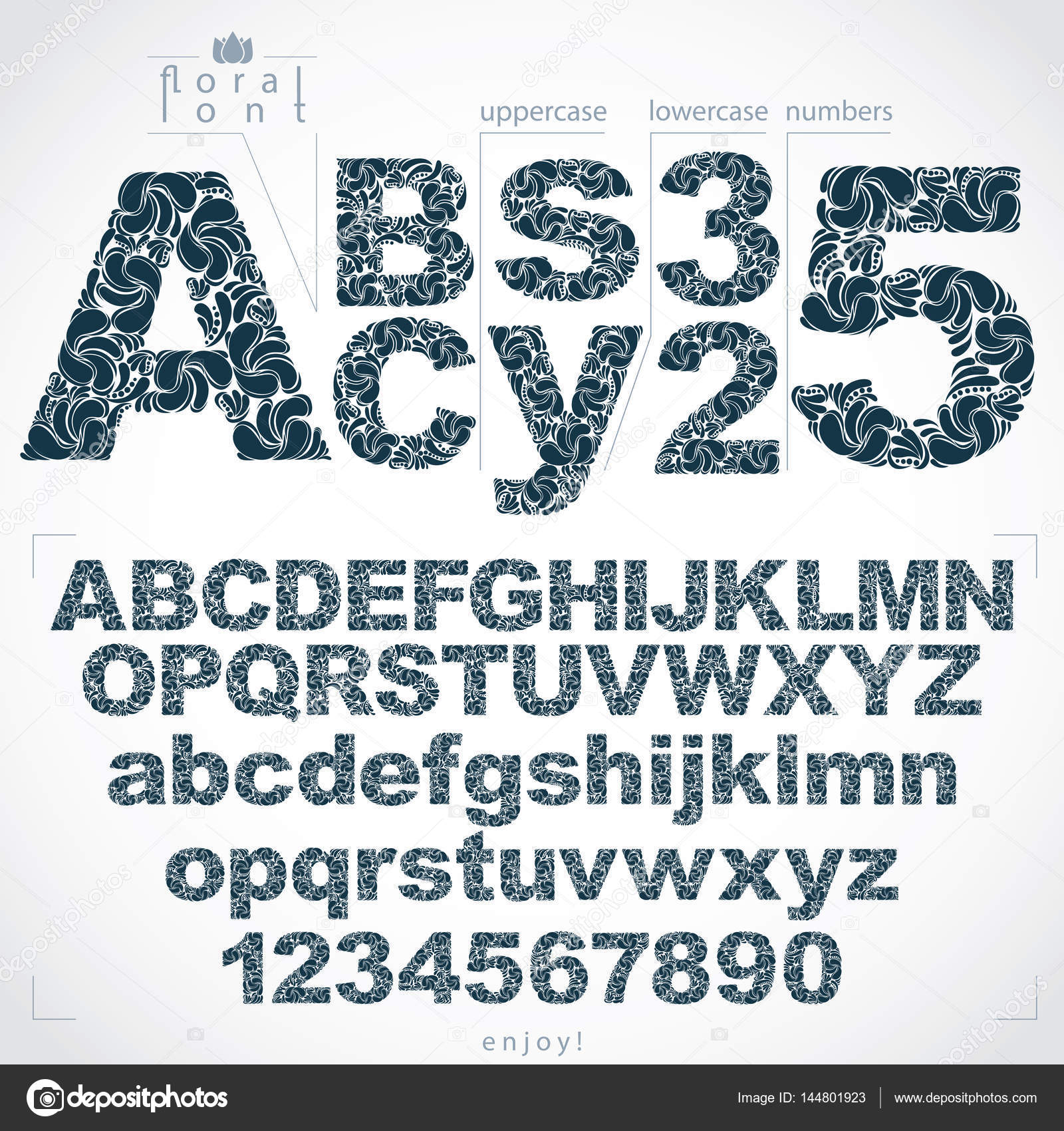 Floral alphabet sans letters Stock Vector by ©Ostapius 144801923