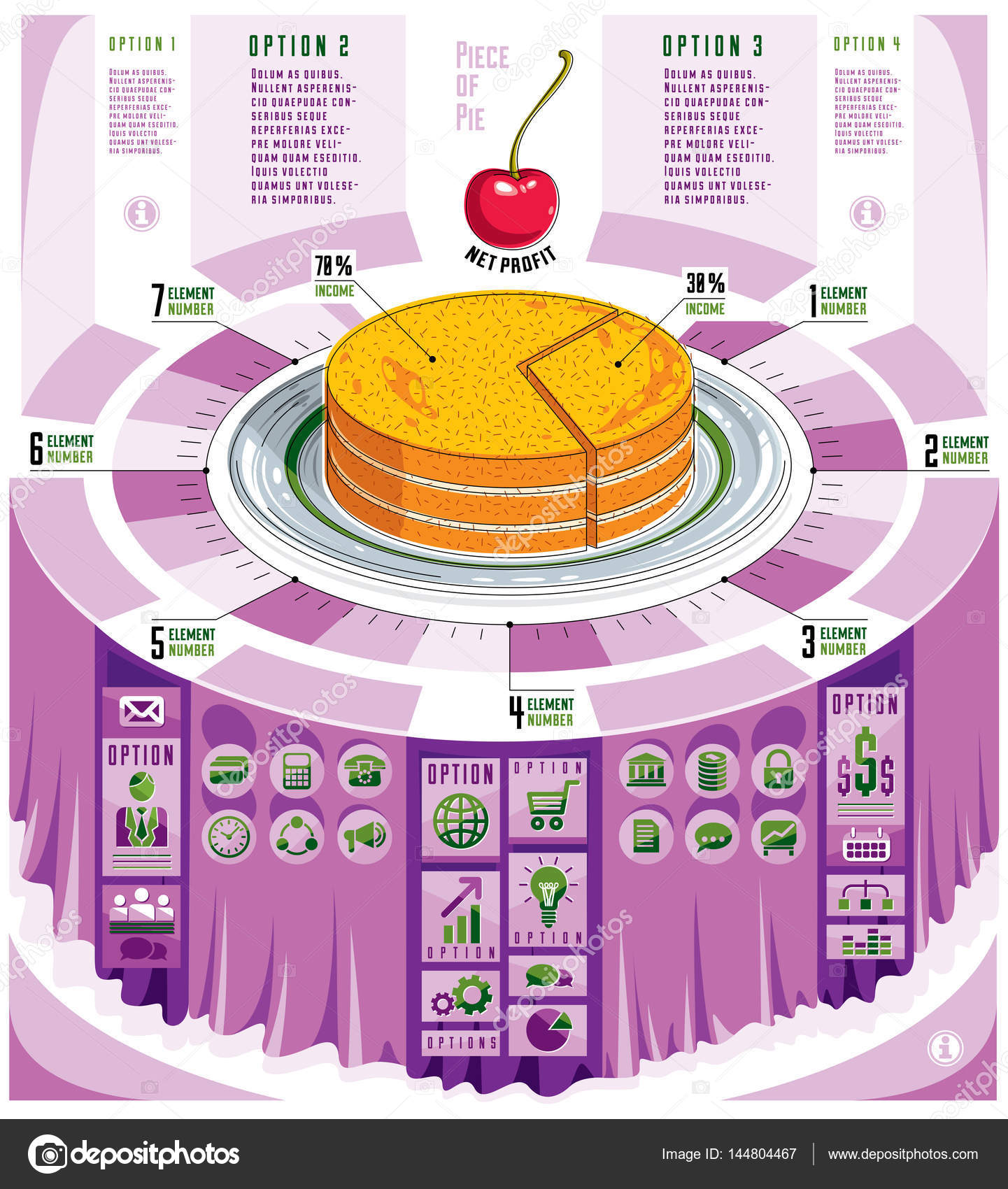 Pie infographics template Stock Vector by ©Ostapius 144804467
