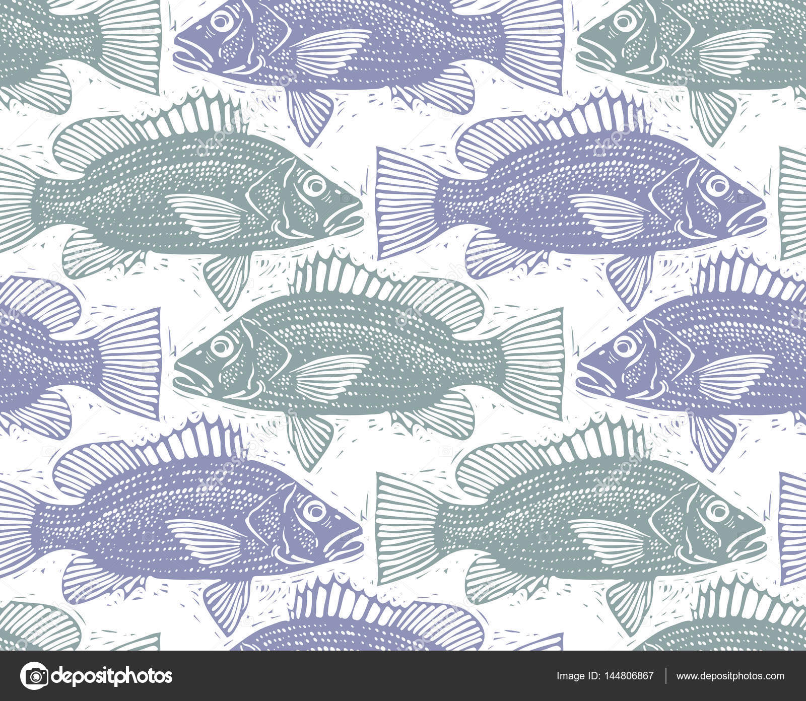 Freshwater fish endless pattern Stock Vector Image by ©Ostapius #144806867