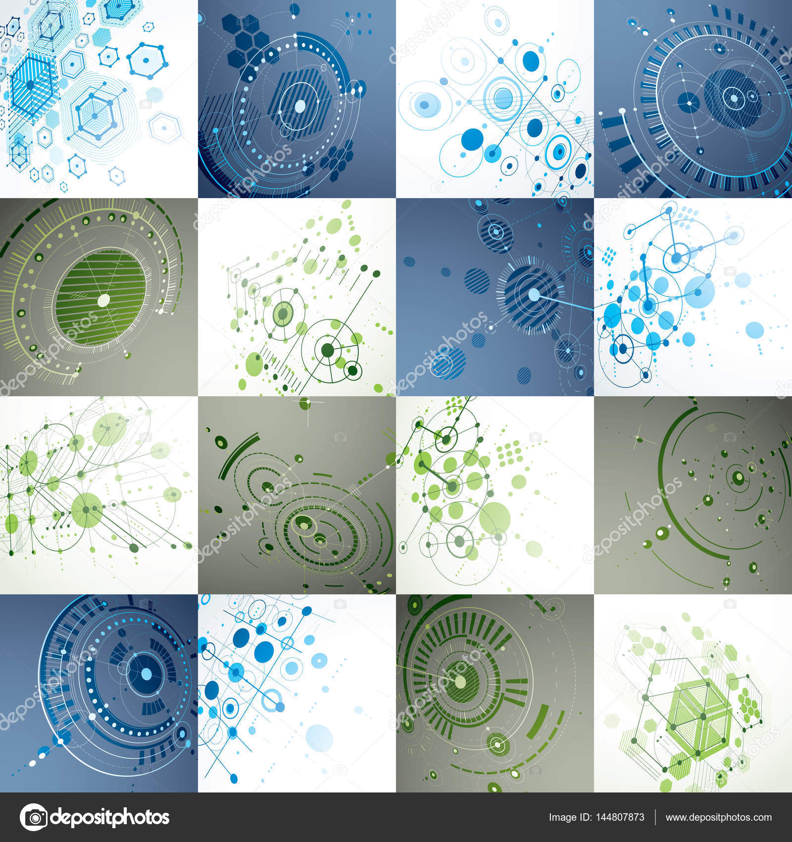 Modular abstract Bauhaus backgrounds set Stock Vector by ©Ostapius ...