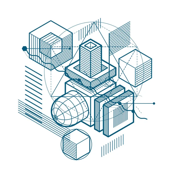 Abstract Isometric Lines Shapes Background Stock Vector by ©Ostapius ...