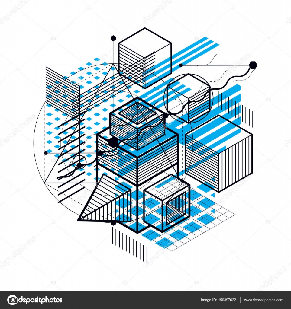 Abstract isometric shapes composition Stock Vector Image by ©Ostapius ...