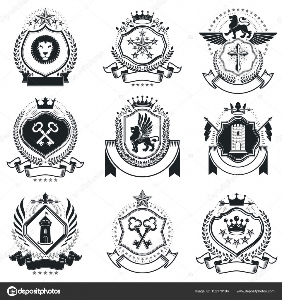 Heraldic Decorative Coat Of Arms Stock Vector By ©ostapius 152179106