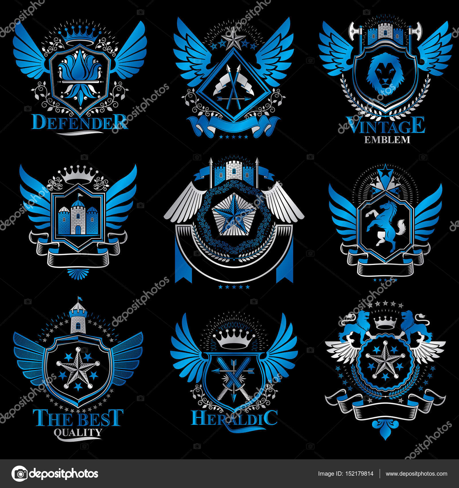 Heraldic decorative coat of arms Stock Vector Image by ©Ostapius #152179814