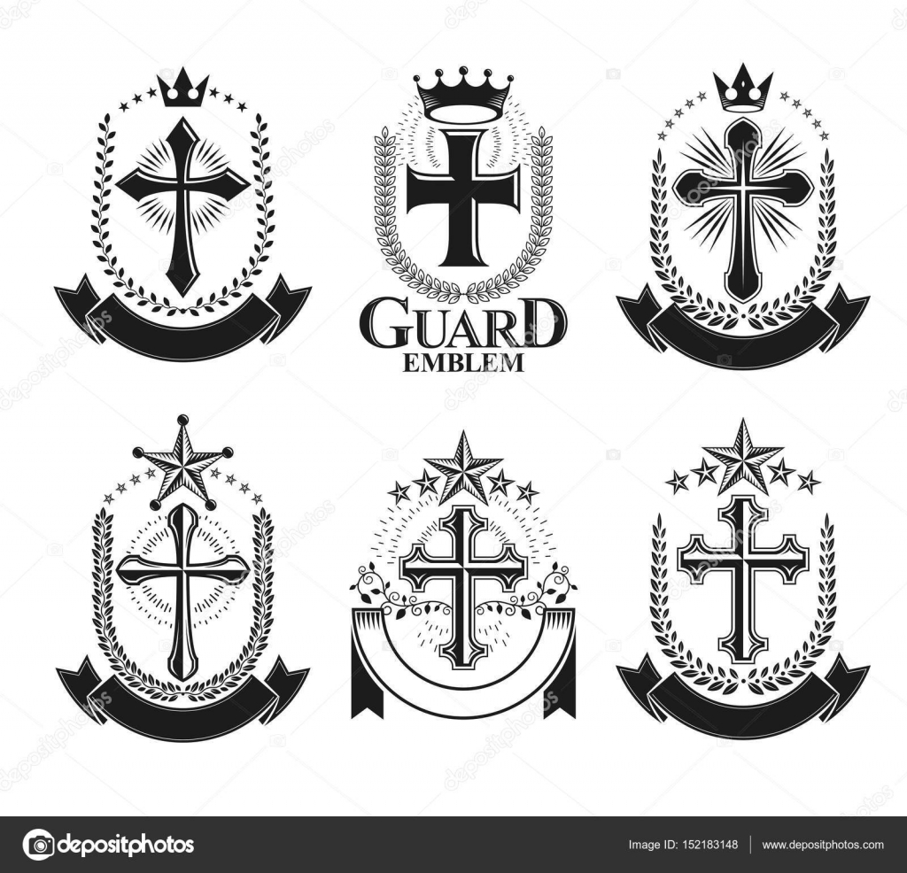 Crosses of Christianity emblems set. Stock Vector Image by ...