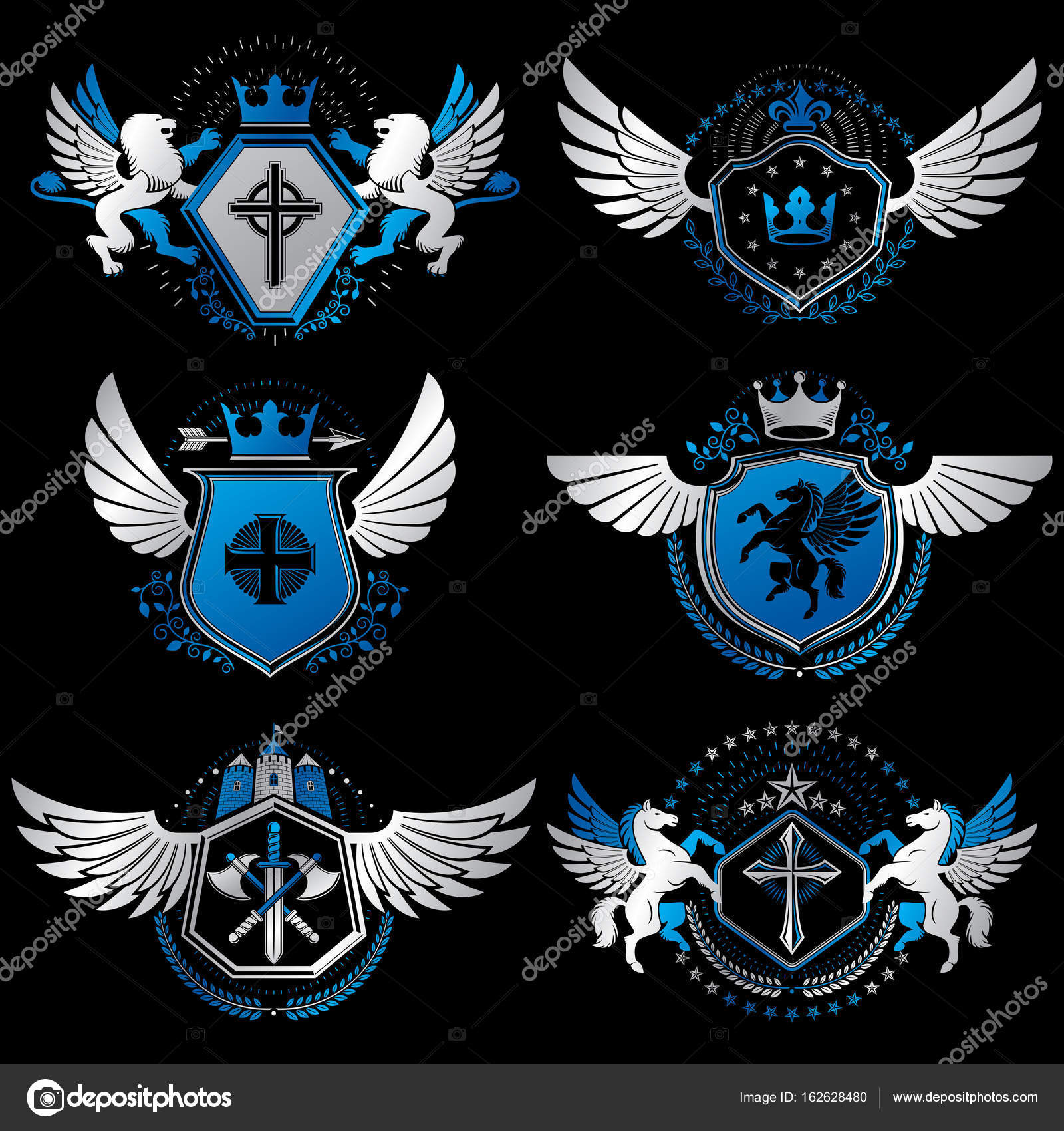 Vintage emblems collection — Stock Vector © Ostapiusangelp #162628480