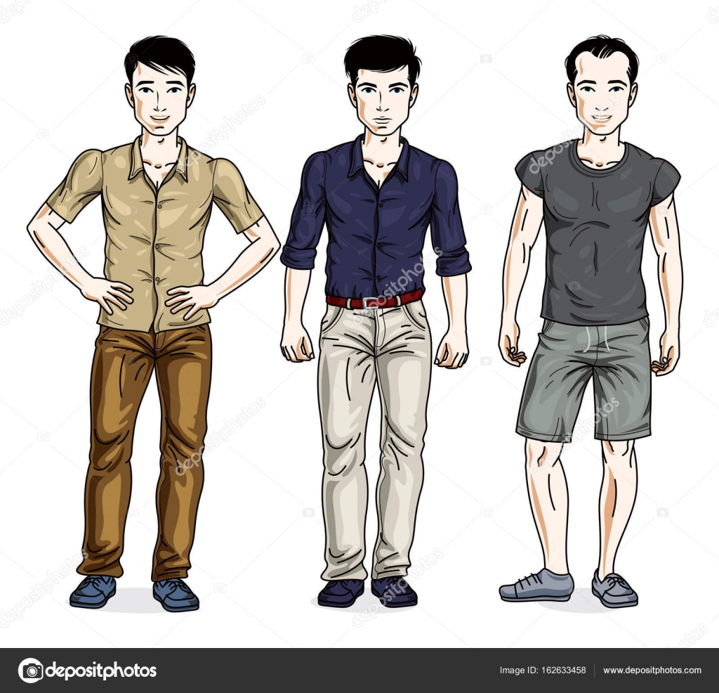 Handsome cartoon male set Stock Vector Image by ©Ostapiusangelp #162633458