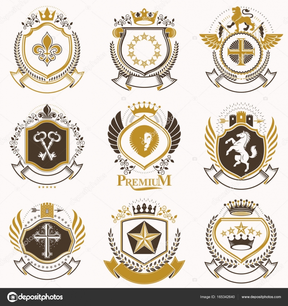 Set of antique heraldic templates Stock Vector Image by ©Ostapiusangelp ...