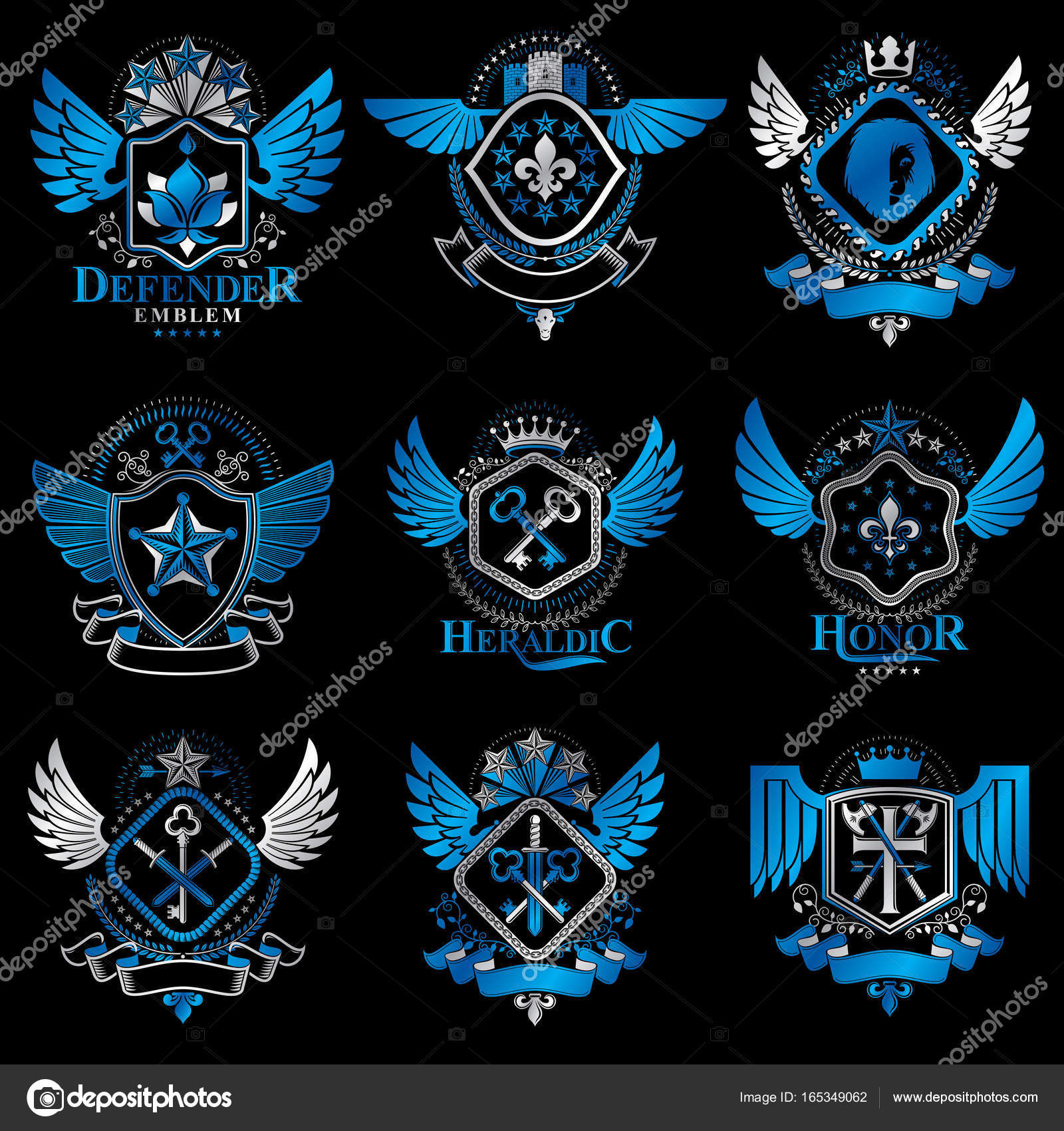 Set of antique heraldic templates Stock Vector Image by ©Ostapiusangelp ...