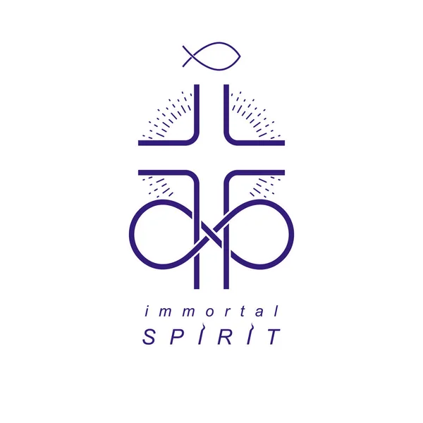 Immortal God conceptual symbol combined with infinity loop sign - Stock ...