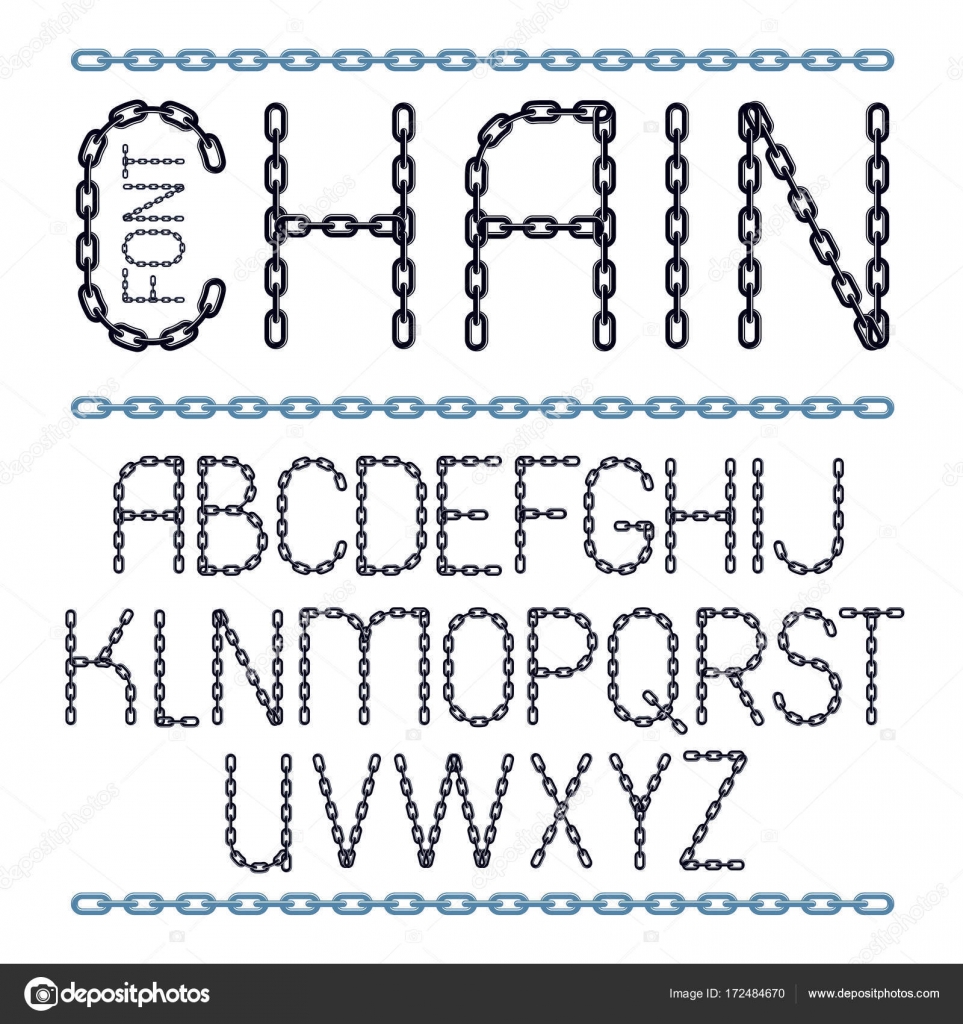 Chain links fuente Vector de stock por ©Ostapius 172484670