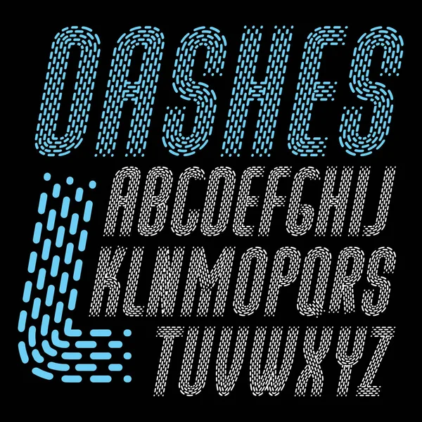 Wave Dotted Font Retro Style Rounded Pixeled Alphabet Vector ...