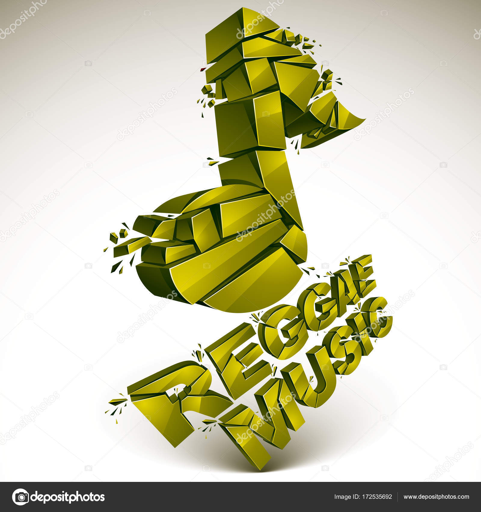 Green reggae music text Stock Vector by ©Ostapius 172535692
