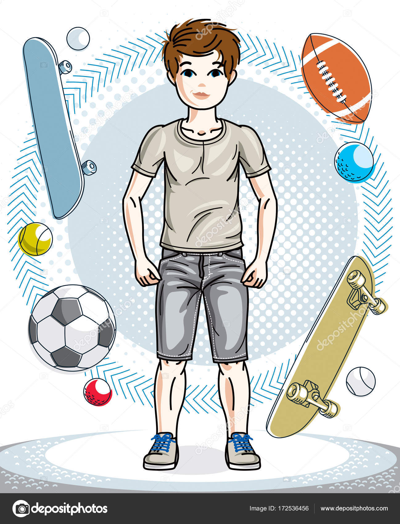 Guapo joven hombre de dibujos animados Vector de stock #172536456 de ...