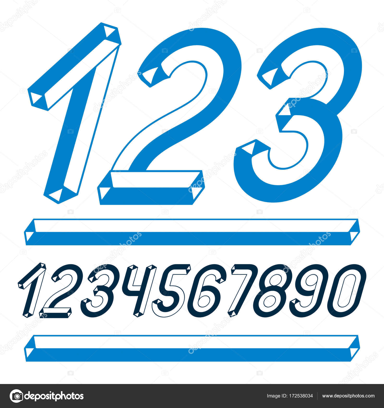 Rounded striped numbers set Stock Vector by ©Ostapius 172538034