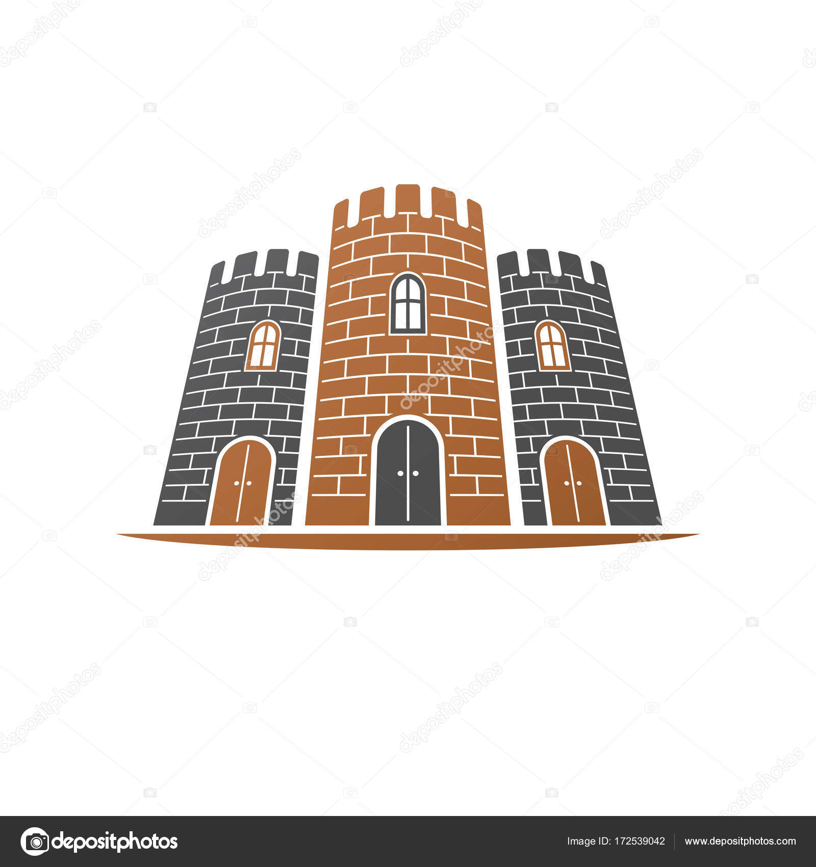 Medieval decorative towers emblem ⬇ Vector Image by © Ostapiusangelp ...