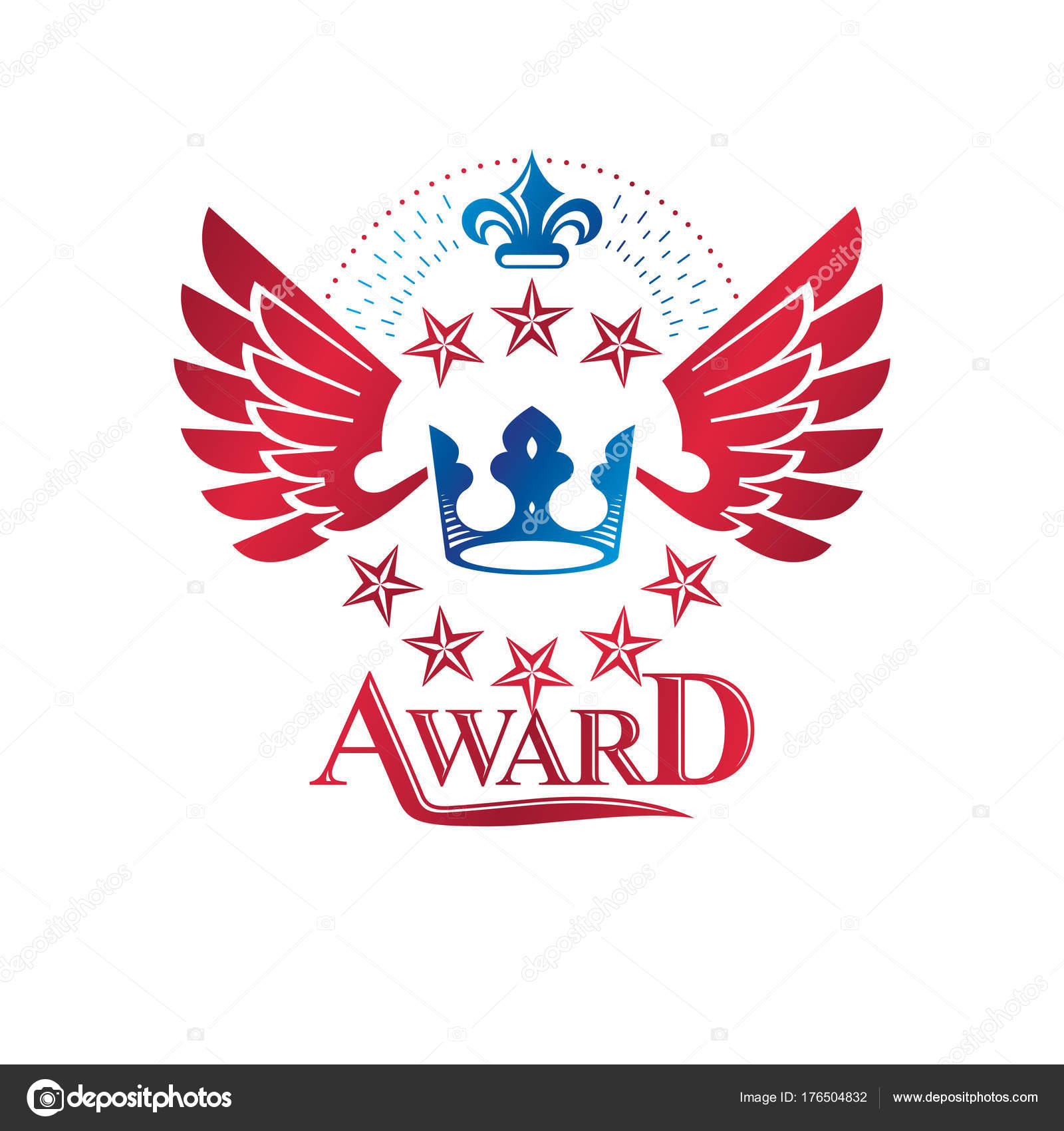 Military Star Emblem Winged Victory Award Symbol Created Using Lily ...