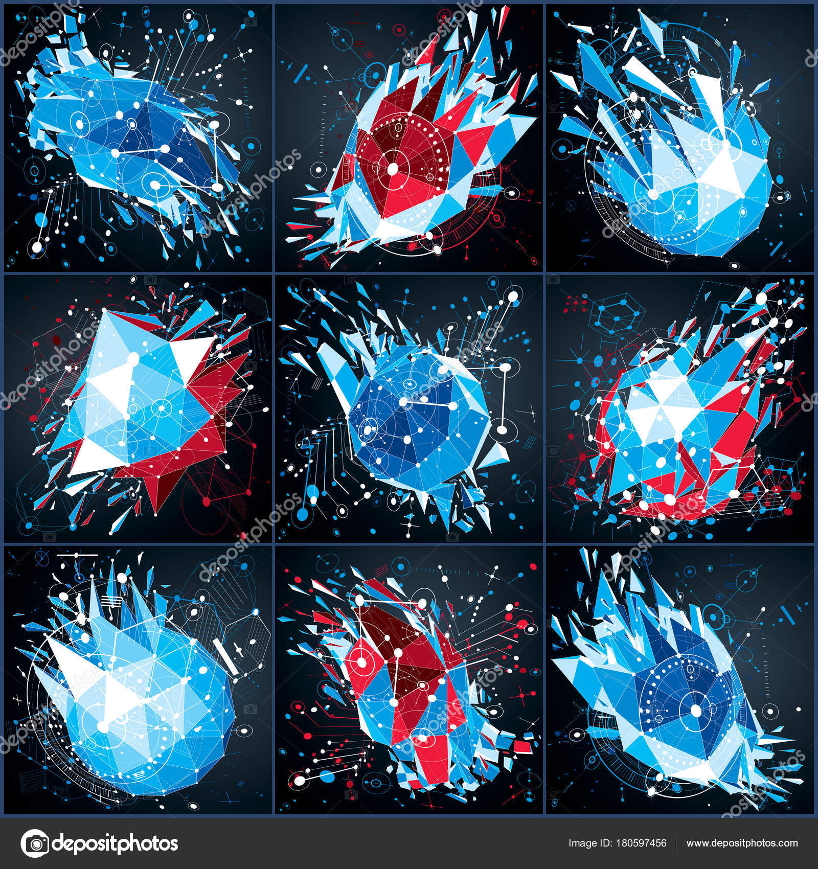 Set Cybernetic Tech Backgrounds Stock Vector Image by ©Ostapius #180597456