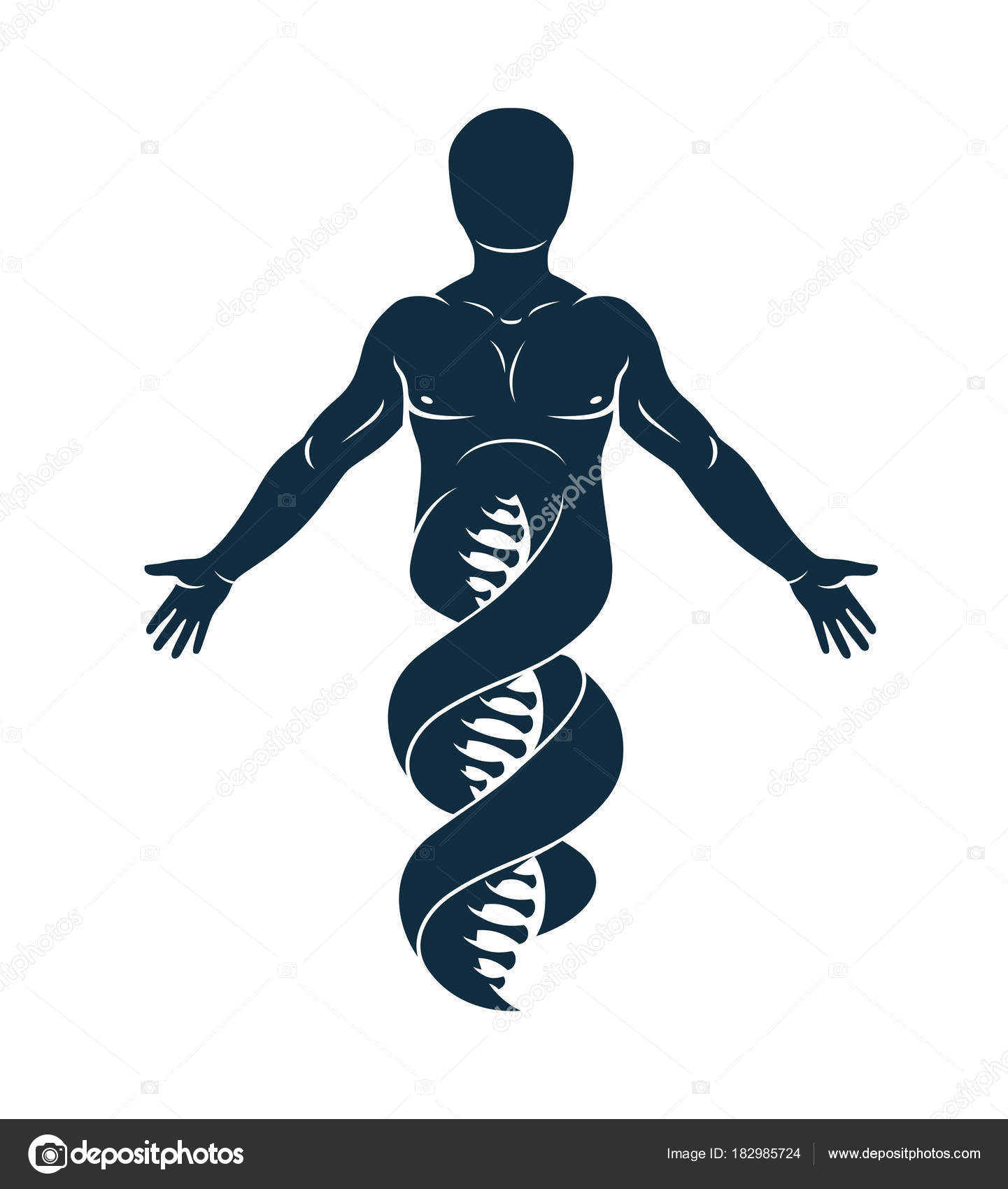 Vector Graphic Illustration Strong Male Made Dna Symbol Continuation ...