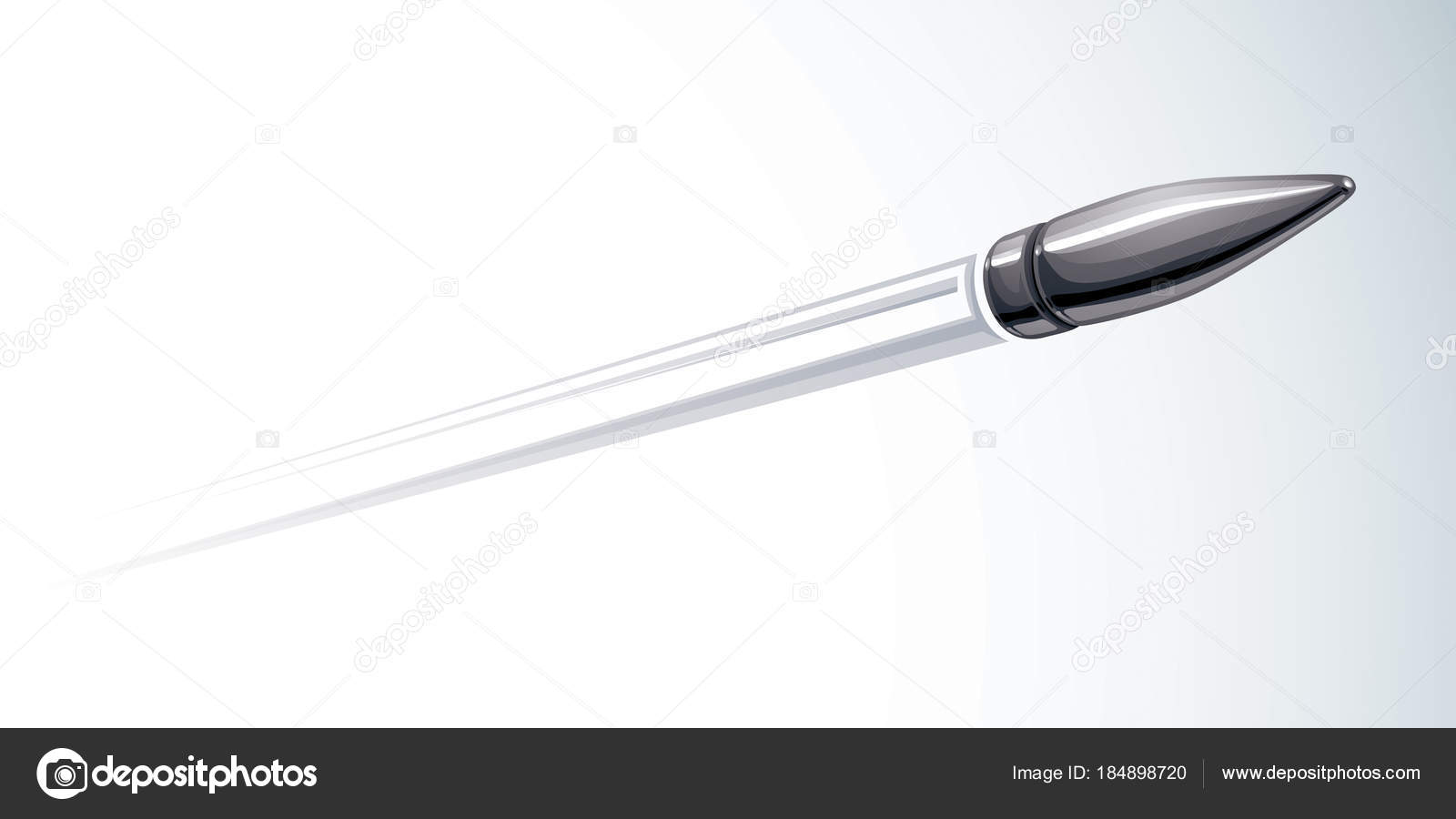 Realistic Bullet Flying White Vector Illustration Stock Vector by ...