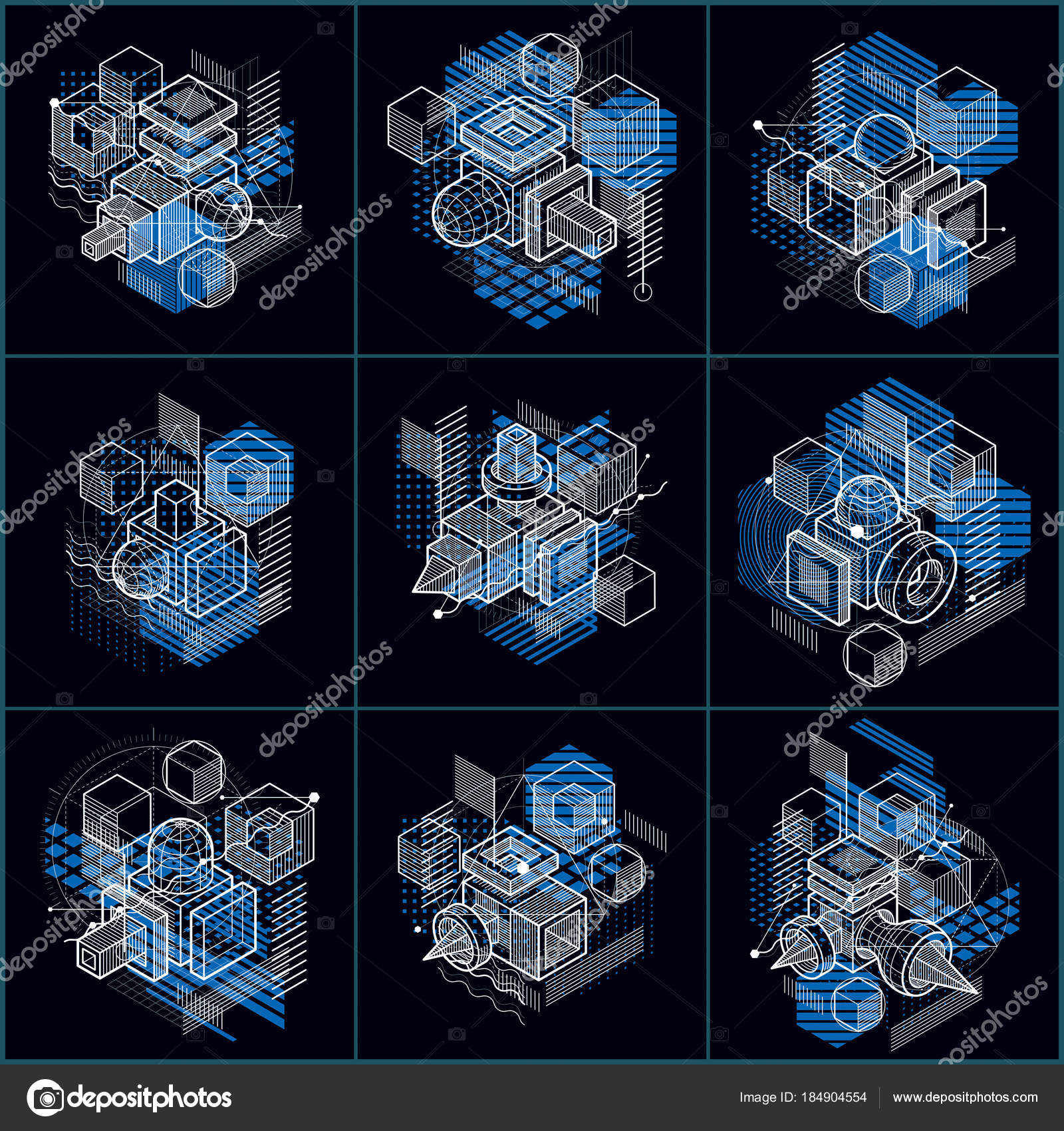 Lines Shapes Abstract Vector Isometric Backgrounds Layouts Cubes ...