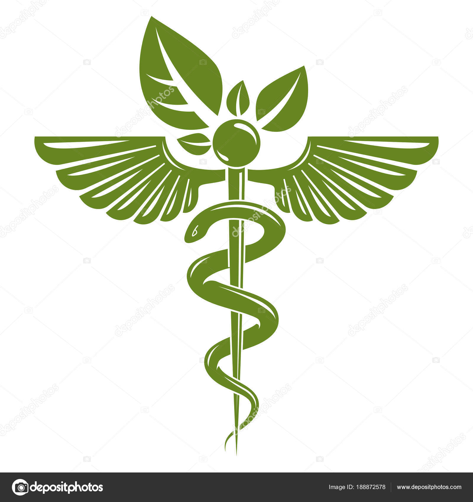 Símbolo Caduceo Sobre Fondo Blanco Vector de stock #188872578 de ©Ostapius