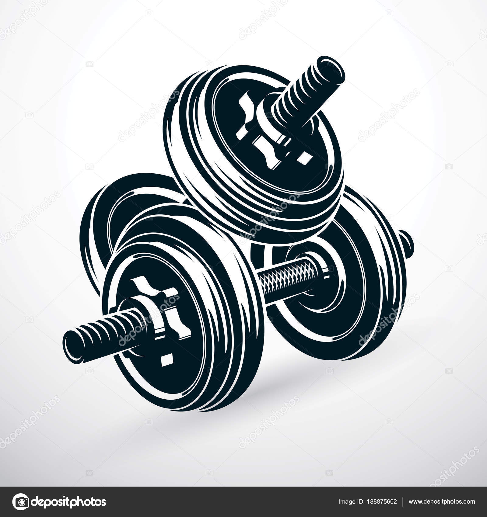 Icono Mancuerna Aislado Sobre Fondo Blanco Vector de stock #188875602 ...