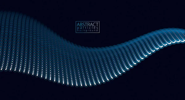Array of particles flowing, dynamic sound wave. 3d vector illust Stock Vector by ©Ostapius 191527502