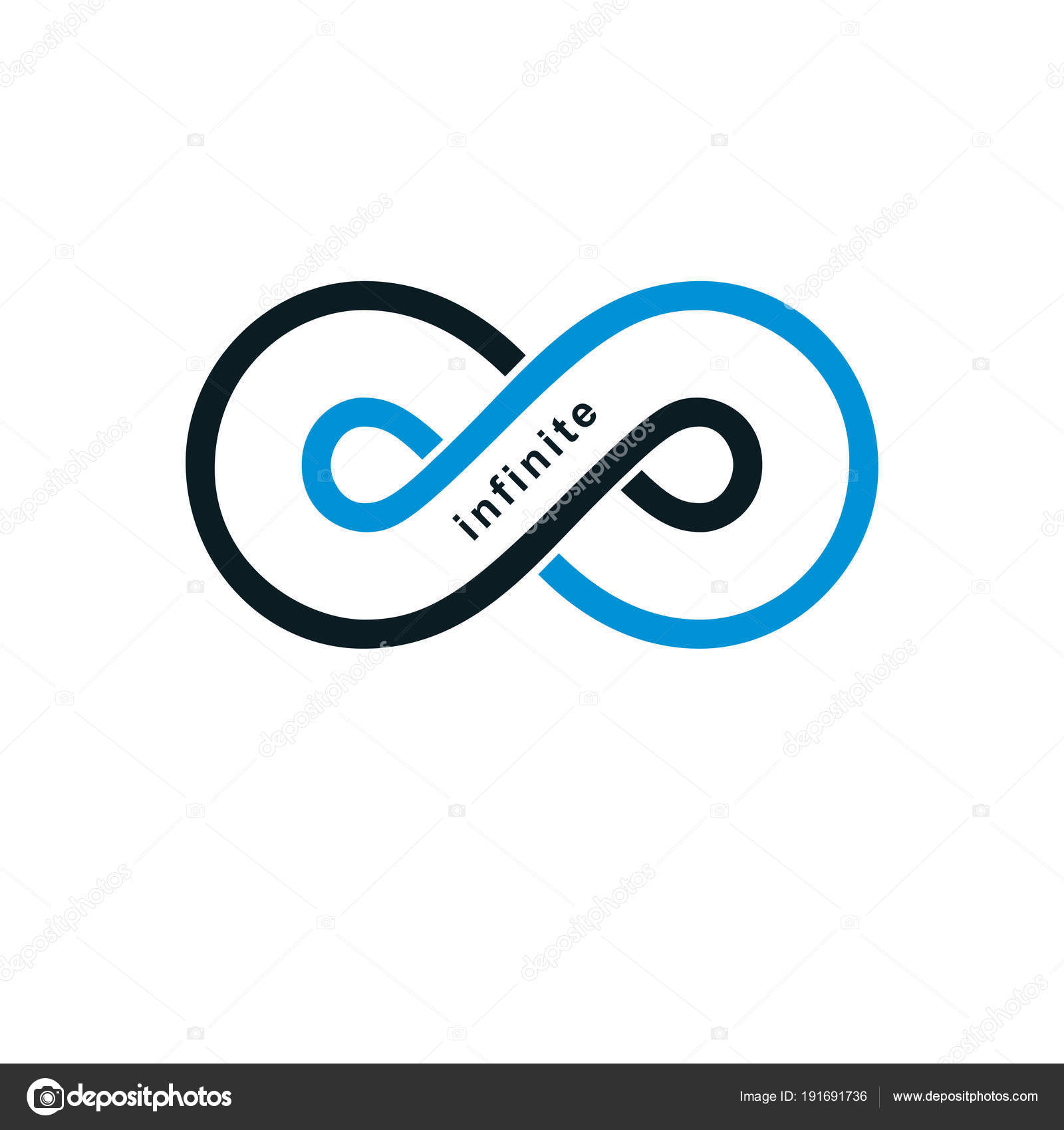 Endless Infinity Loop Conceptual Logo Isolated White Background Stock ...