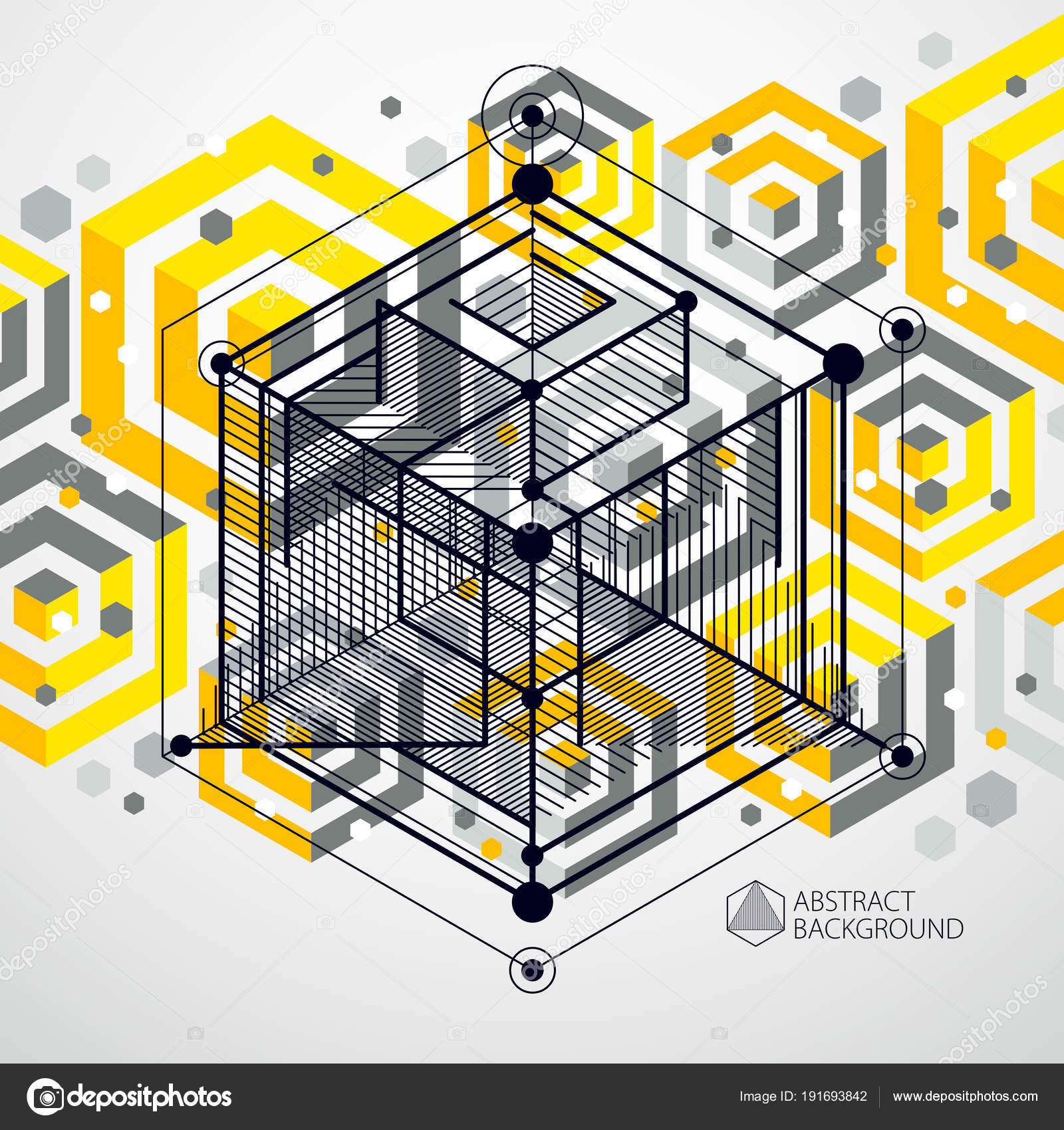 Technical Drawing Dashed Lines Geometric Shapes Stock Vector by ...
