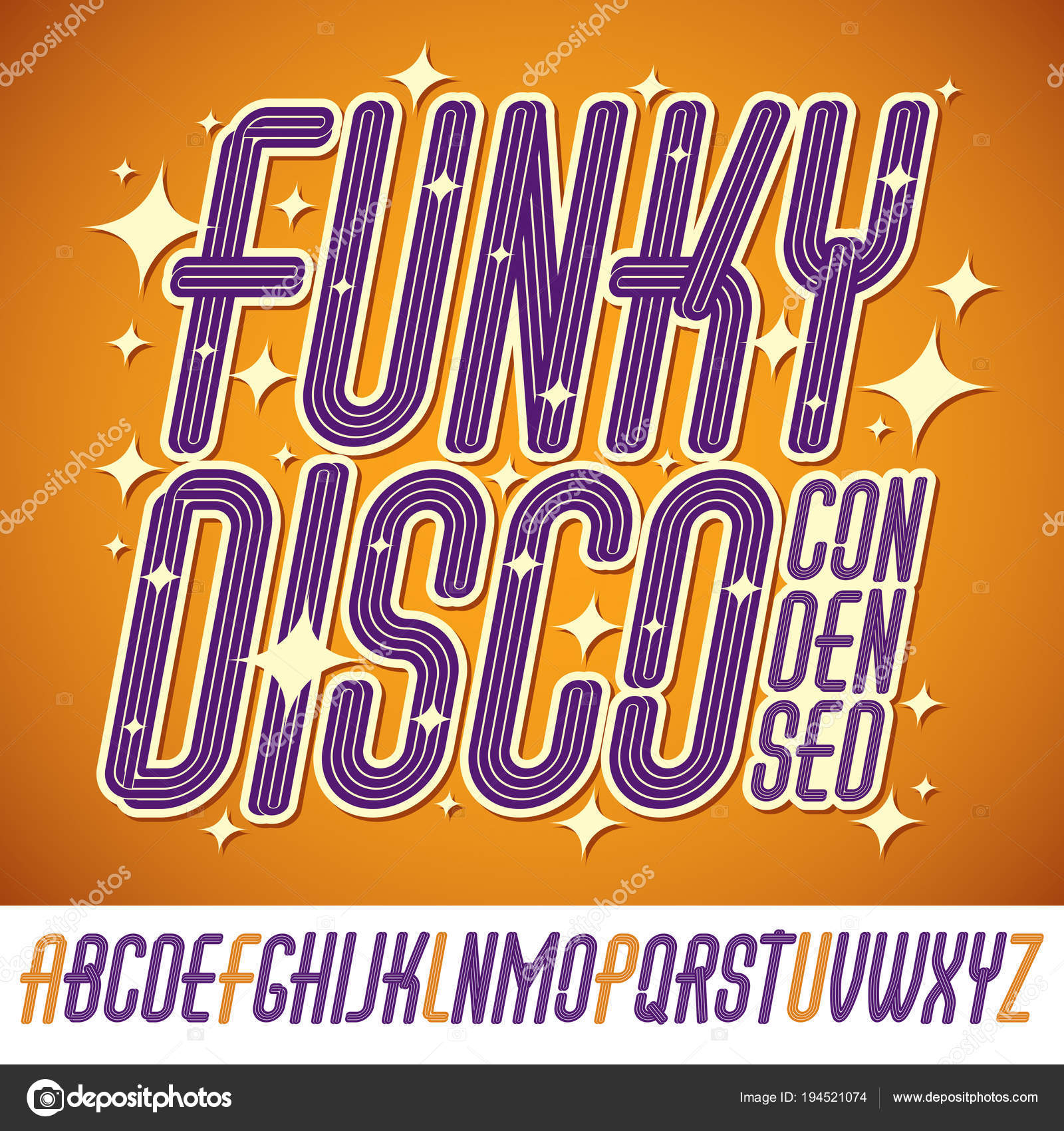 Modern Tall Freaky Alphabet Letters Set Parallel Lines Stock Vector by ...