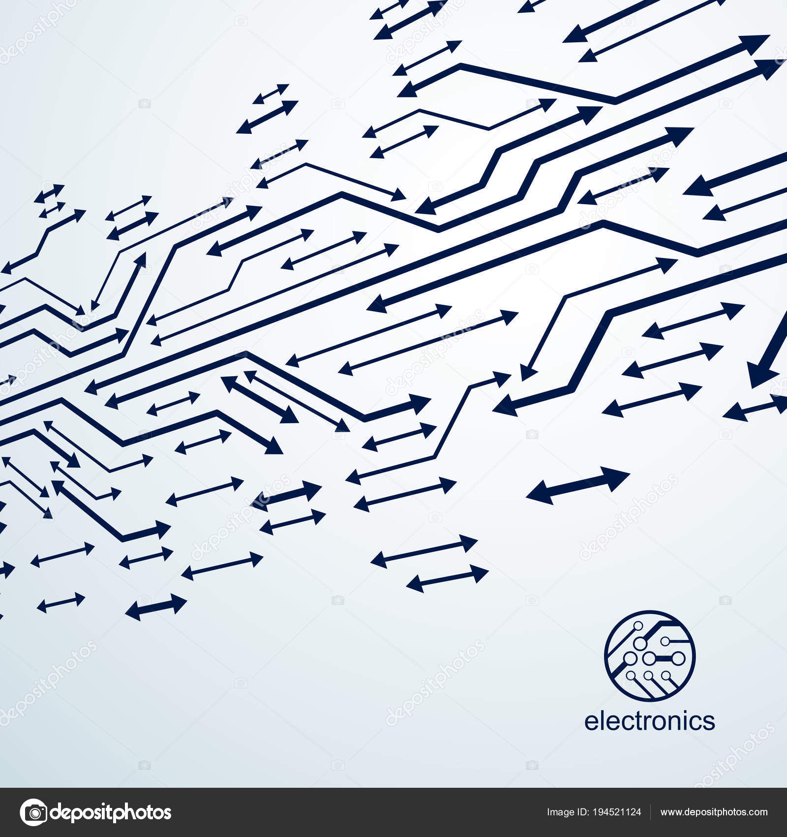 Computer Circuit Board Technology Element Connections Arrows Stock ...